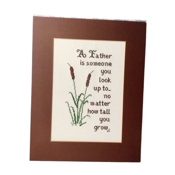 Vintage | Accents | Vintage Handmade Father Poem Completed Crossstitch ...